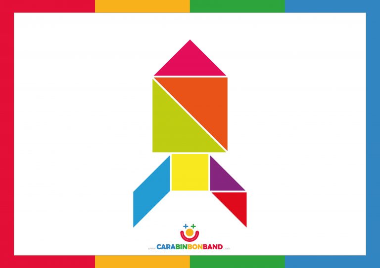 Children´s picture: Tangram rocket – CARA BIN BON BAND