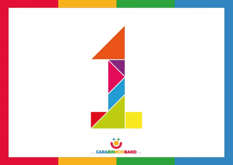 Láminas decorativas: número uno Tangram – CARA BIN BON BAND