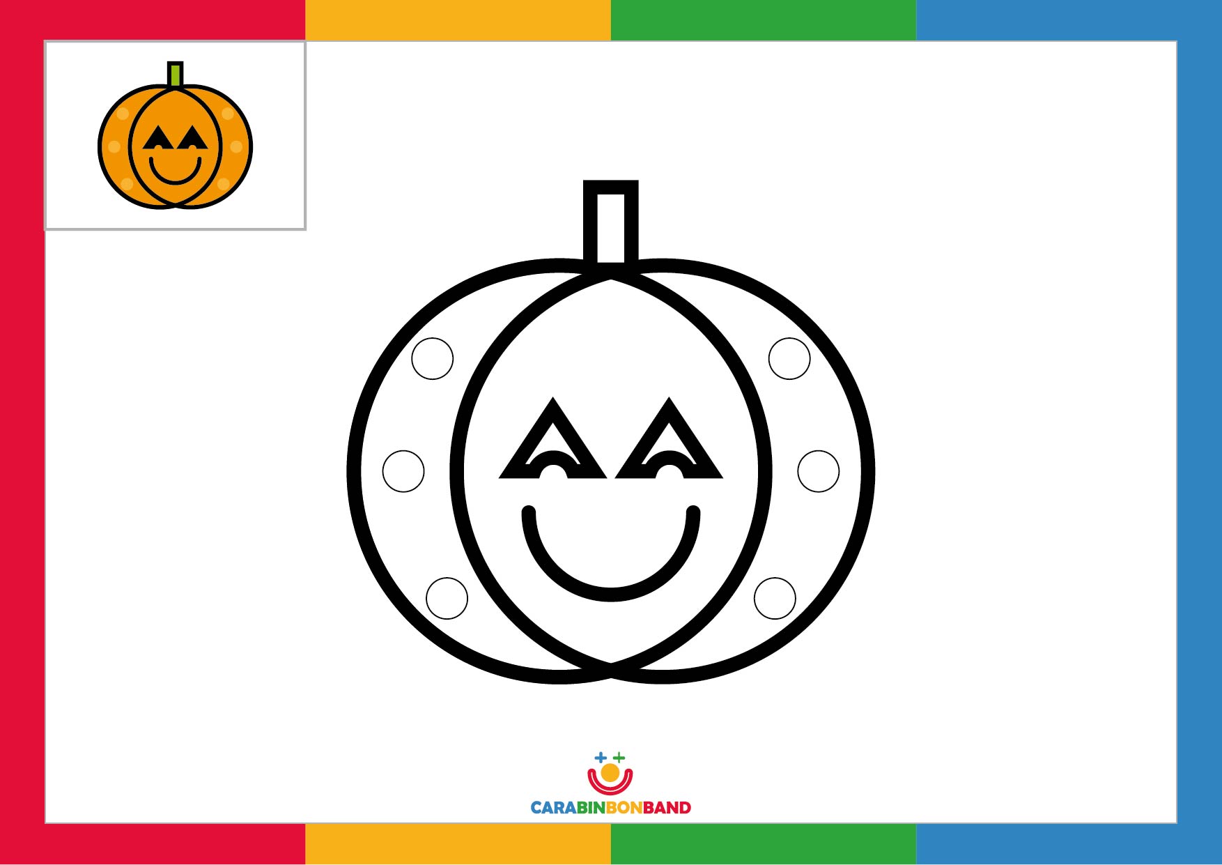 Fichas para colorear: calabaza de Halloween – CARA BIN BON BAND